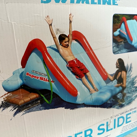Toys | Swimline Super Slide Inflatable Pool Toy Bluered New | Poshmark